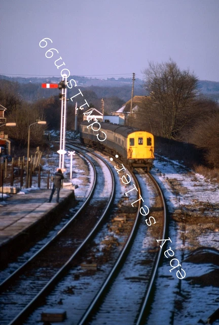 BRITISH RAILWAY SLIDE - BR Class 201 Hastings DEMU No. 1017 at Battle ...