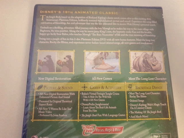 THE JUNGLE BOOK Disney Platinum Edition 2007 - Brand New Factory Sealed ...