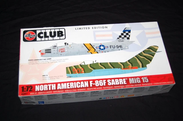 AIRFIX CLUB 1/72 F-86 Sabre V MiG-15 Korean War Limited Edition 2x ...