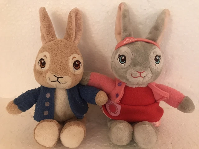 CBEEBIES PETER RABBIT & Lily Bobtail Rabbit Bunny Soft Plush Toys 7” x ...
