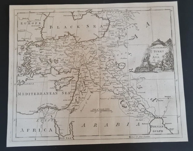 ANTIQUE (C. 1775) map -Middle East / Turkey / Syria / Lebanon / Israel ...