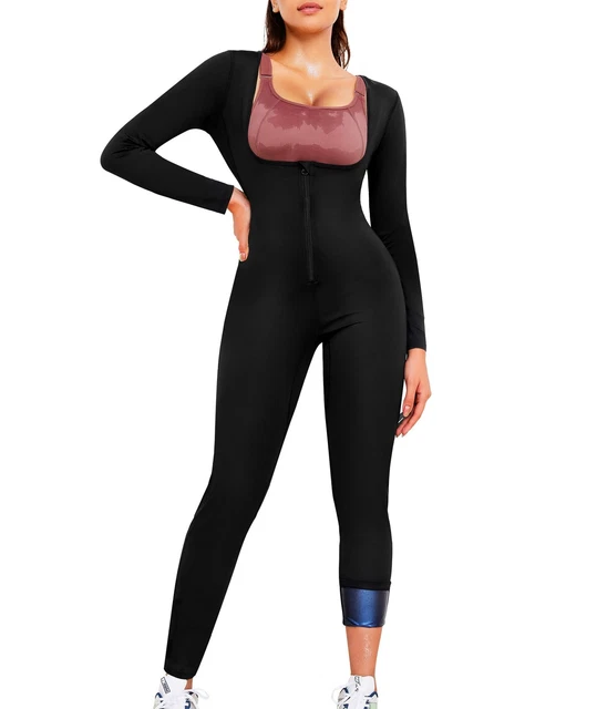 SAUNA SUIT FOR Women Full Body Compression Suit Sweat Jumpsuit Waist ...