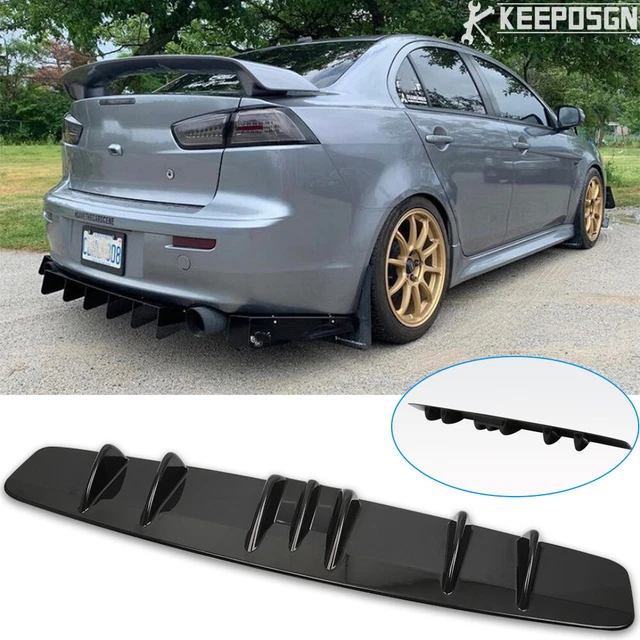 FOR MITSUBISHI LANCER Rear Lip Bumper Diffuser Shark Fin 7 Wing Spoiler ...