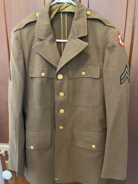 GENUINE WW2 U.S. Army Wool Dress Coat Jacket CPL "Named" Size unknown £ ...