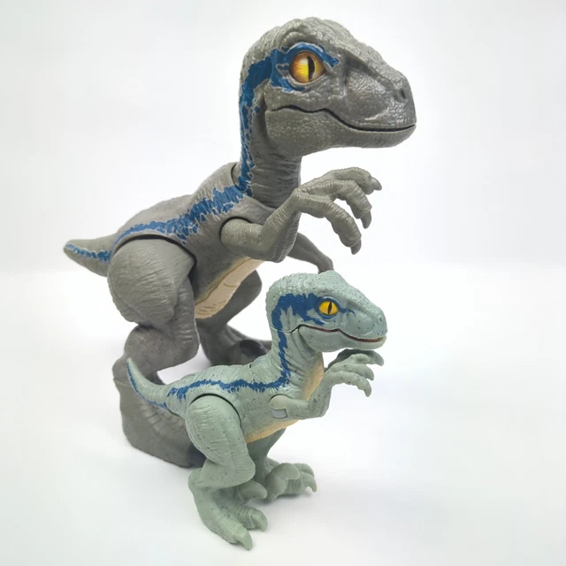 JURASSIC WORLD DINO Rivals Primal Pal Blue Velociraptor Dinosaur Figure ...