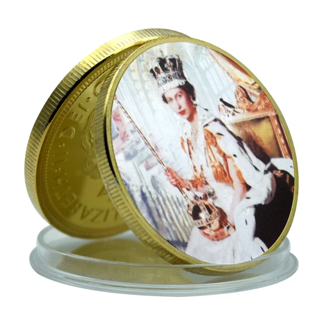 KÖNIGIN ELIZABETH II Medaille Gold Coin Gedenkmünze Geburtstagsgeschenk ...
