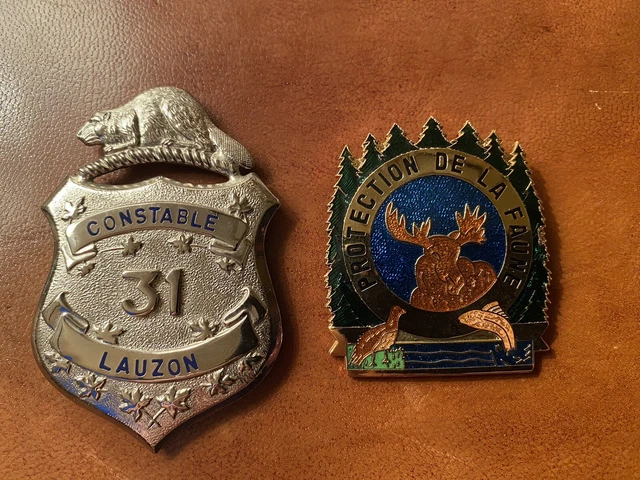 INSIGNE PLAQUE BADGE Police Protection De La Faune Québec Canada ...
