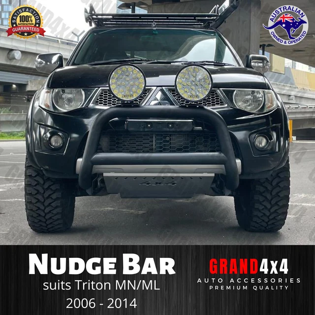 BLACK STEEL NUDGE Bar for Mitsubishi Triton MN ML 2006-2014 Grille ...