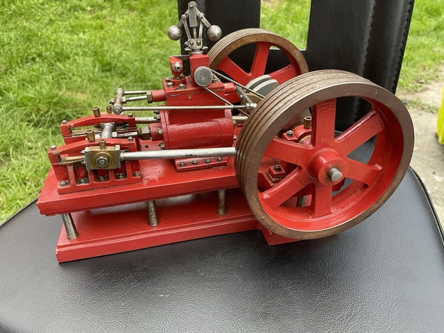 RARE BRUNELL LIVE steam engine, horizontal stationary Table Side Rod ...