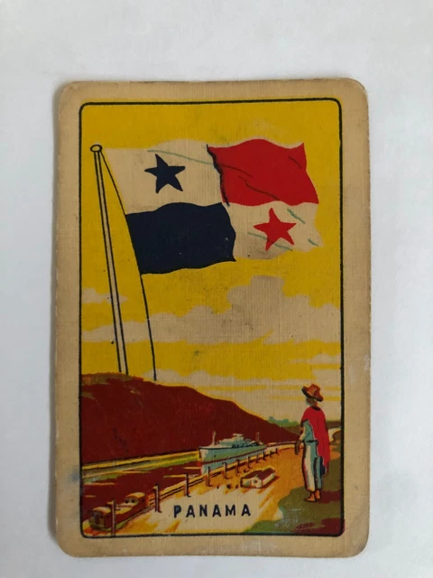 VINTAGE RETRO ART Woolworths/ Coles Swap Card Panama America Flag Man ...
