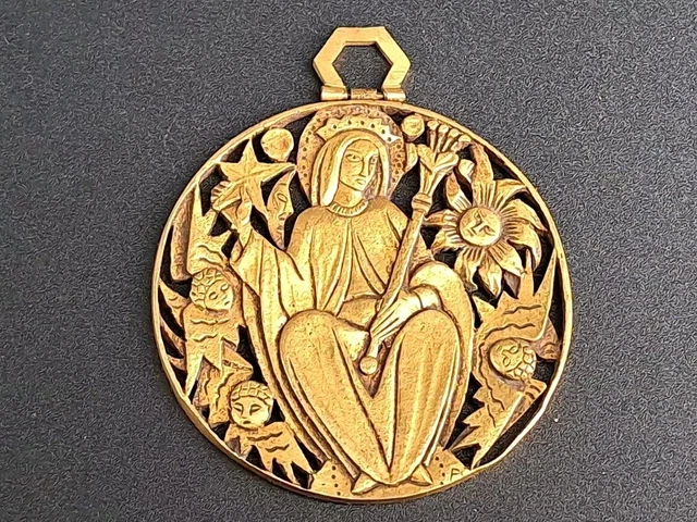 MÉDAILLE ART DÉCO en Bronze Doré, Fernand Py. Travail au Repercé ...