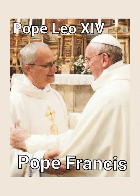 POSTCARD POPE LEO XIV Robert Francis Prevost And Pope Francis Vatican ...