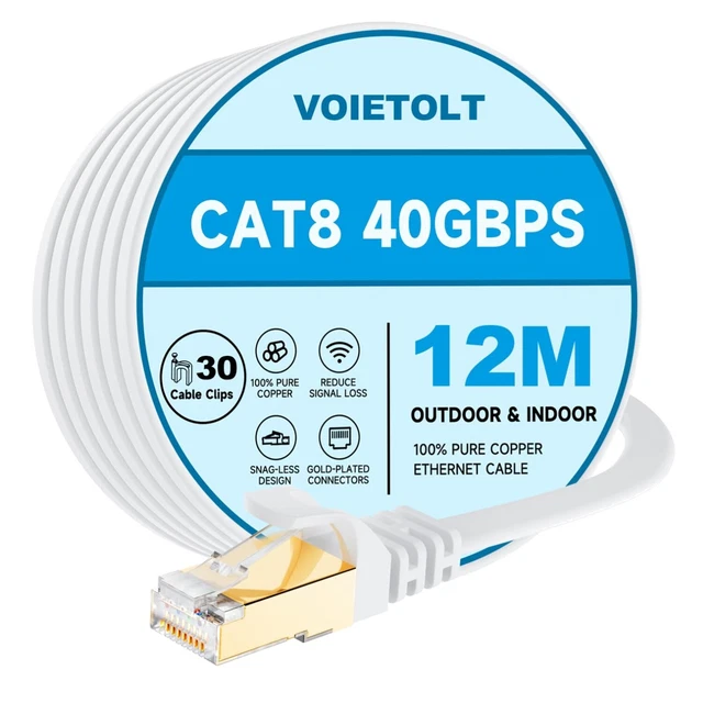 VOIETOLT 12M CAT8 LAN Kabel - Hochgeschwindigkeit & Flexibilität für ...