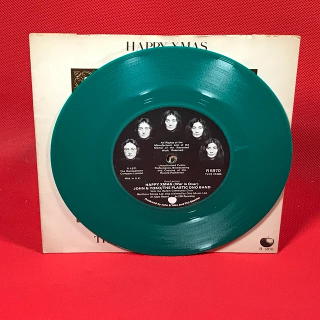 JOHN LENNON & YOKO ONO Happy Xmas War Is Over 1971 UK 7" GREEN vinyl ...