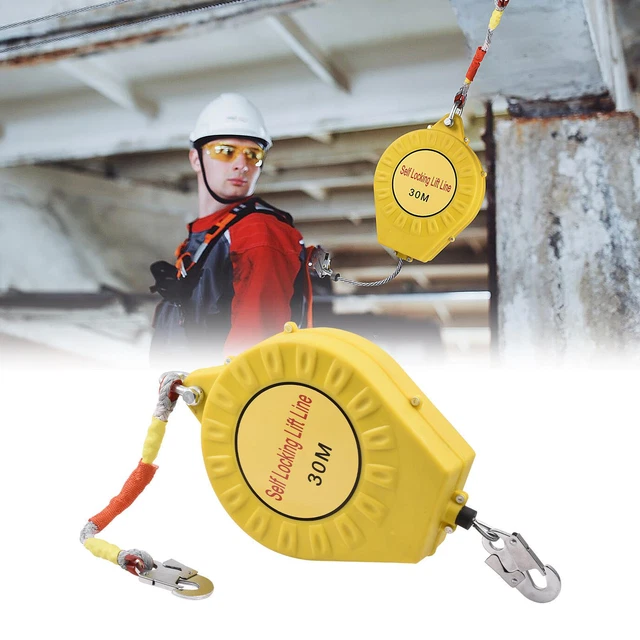 SELF RETRACTING LIFELINE 98FT 330lb Fall Arrester Lanyard Protect ...
