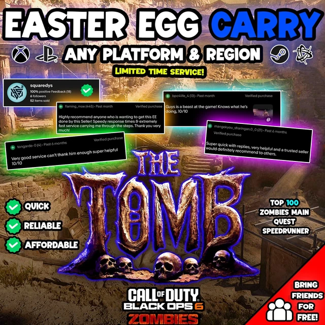 CALL OF DUTY Black Ops 6: The Tomb Zombies Easter Egg Carry *Read ...