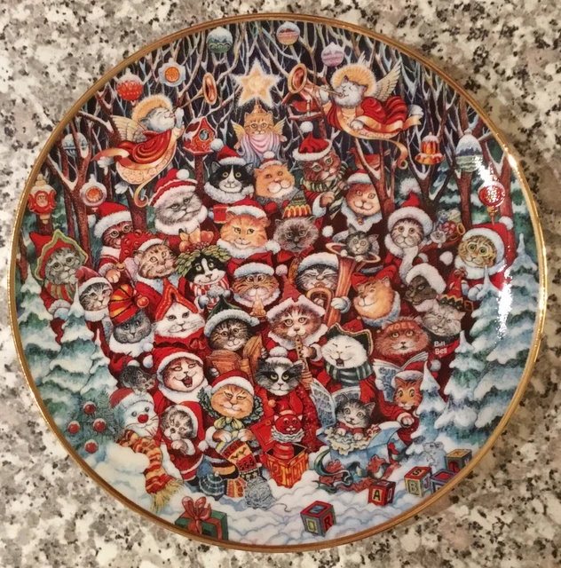 FRANKLIN MINT CHRISTMAS Cats Santa Claws by Bill Bell Plate #H3544 ...