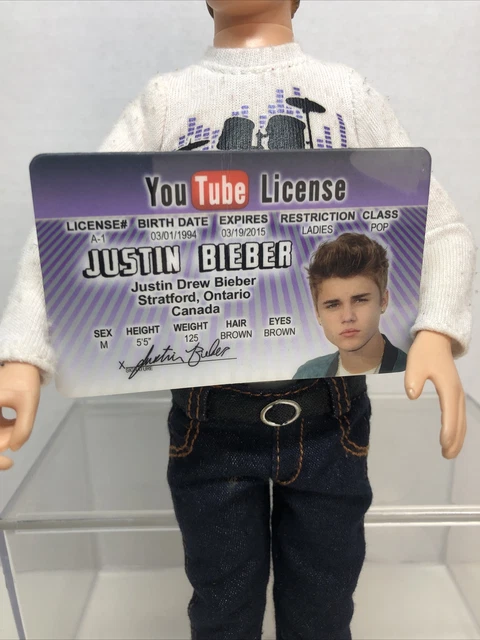 JUSTIN BIEBER DOLL 12in Blue Jeans Long Sleeve Brown Boots Novelty ...