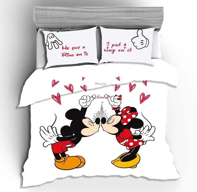 Mickey And Minnie Mouse Kiss Single Double Queen King Bed Quilt Cover