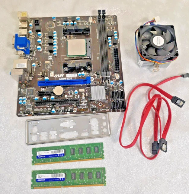 MSI A58M-E35 ATX Motherboard /IO Shield/AMD A8-6600 CPU/16GB DDR3 ...