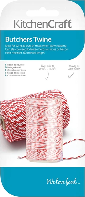 KITCHENCRAFT BUTCHERS STRING 60 Metre Roll of Red and White Twine for Cooking UK £5.99 - PicClick UK