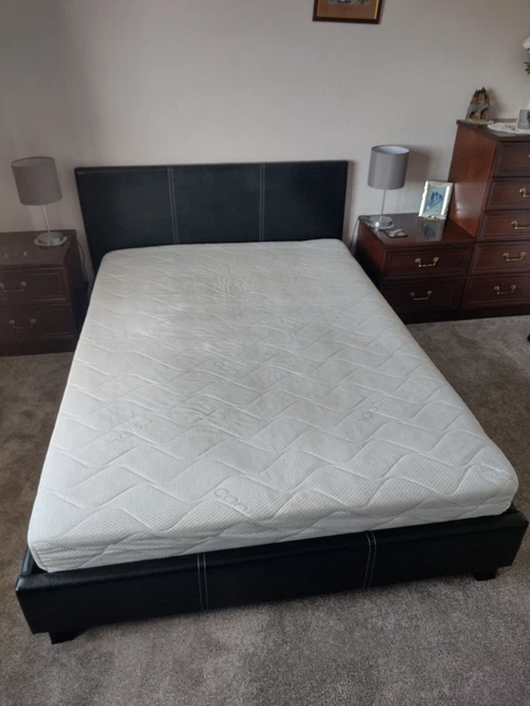 LOW DOUBLE BED Frame with Mattress £42.30 - PicClick UK