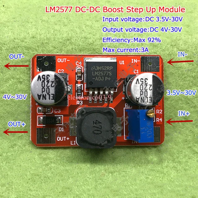 DC-DC STEP UP Power Module 3A Boost Volt Converter 3.5V-30v to 5v 6v 9v ...