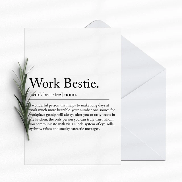WORK FRIEND BIRTHDAY Card Funny Definition Card Bestie Work Boss ...