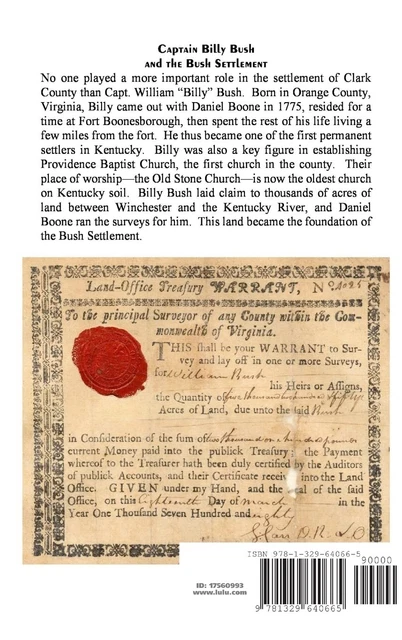 ENOCH, HARRY G. Captain Billy Bush And The Bush Settlement, Clark Coun ...