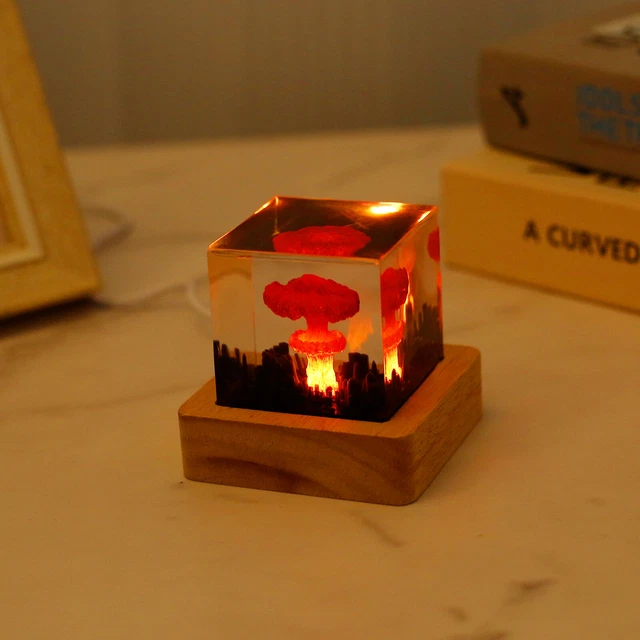 NUCLEAR EXPLOSION LAMP USB Powered Mushroom Cloud Lamp with Base ...