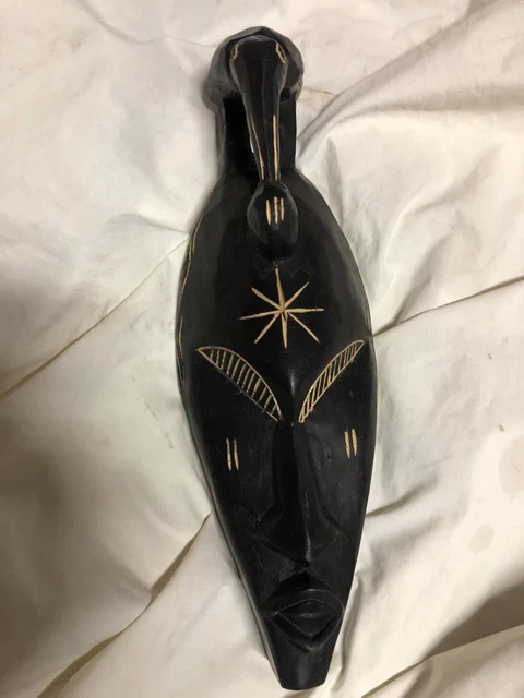 HAND CARVED IN GHANA WOODEN AFRICAN TRIBAL MASK With TAG £43.33 ... HAND CARVED IN GHANA WOODEN AFRICAN TRIBAL MASK With TAG £43.33 ...