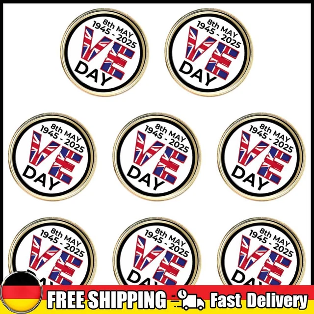 VE DAY 80TH Anniversary 1945-2025 Lapel Pin Badges 8th May VE Day ...