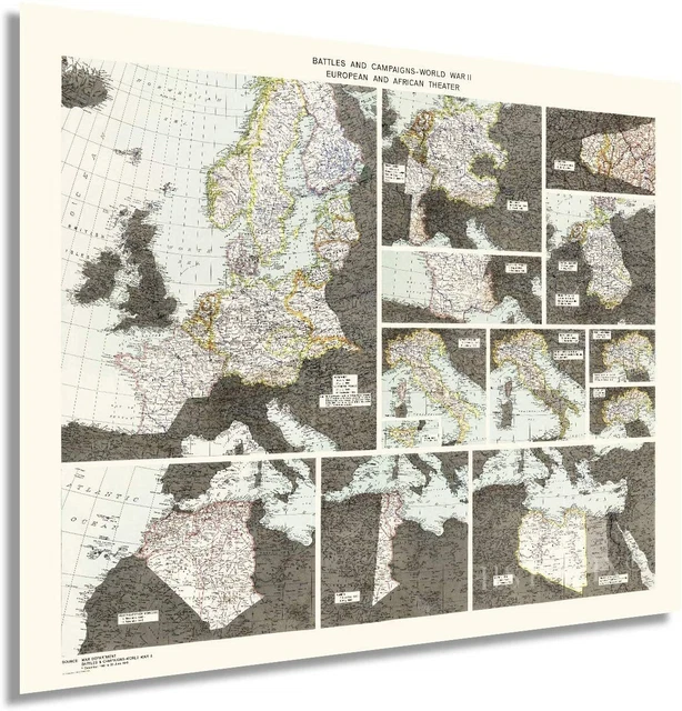 1945 BATTLES AND Campaigns: World War II European and African Theater ...