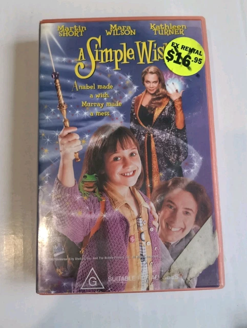 A SIMPLE WISH MARTIN SHORT & KATHLEEN TURNER VHS Big Box Blockbuster Ex ...