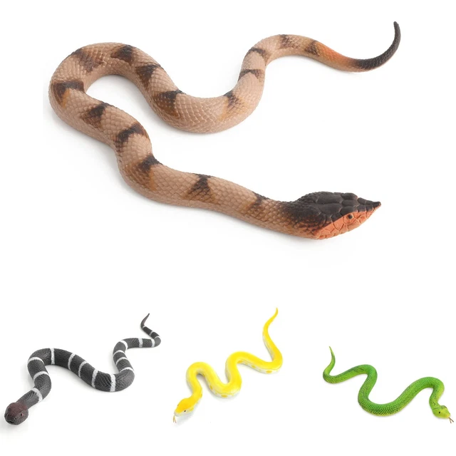 RUBBER ELASTIC SNAKE Reptile Figures Snakes Toy Rubber Snake Props ...