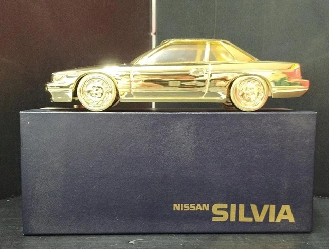 NISSAN SILVIA GOLD car Music Box with Cigarette case Japan vintage rare ...