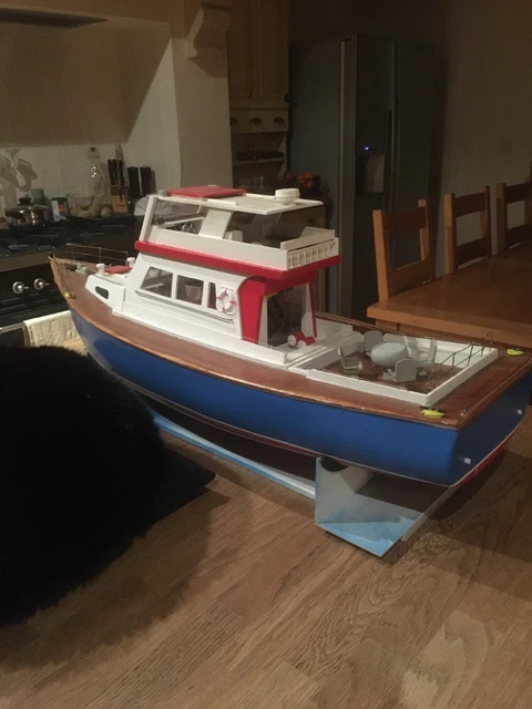 REMOTE CONTROL RC Wooden Handmade Model Boat Ship Yacht Orca Cruiser ...