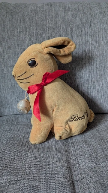 LINDT CHOCOLATE GOLD Bunny Cuddly Soft Plush Rabbit 9" Bell Ribbon ...