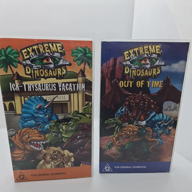 2X EXTREME DINOSAURS VHS Video Tape 90's Animation Mattel Out of Time ...