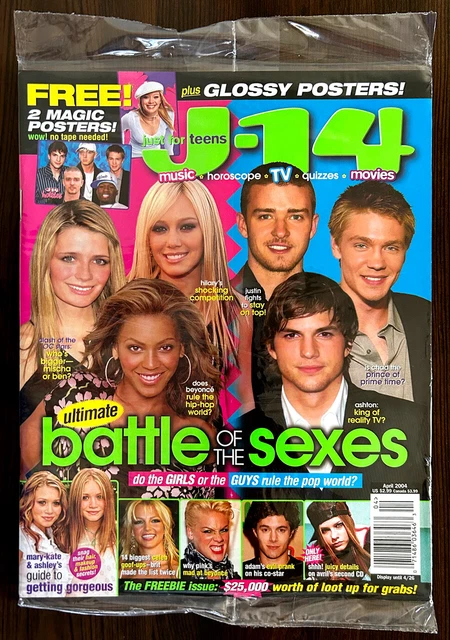 J-14 MAGAZINE APRIL 2004 Hilary Duff Chad Michael Murray Beyoncé Justin ...