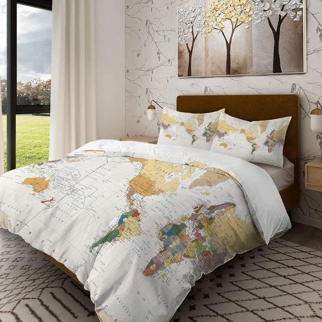 COLOR MAP AMERICA King Size Bedding Comforter Sets,Soft Old Map of $80. ...