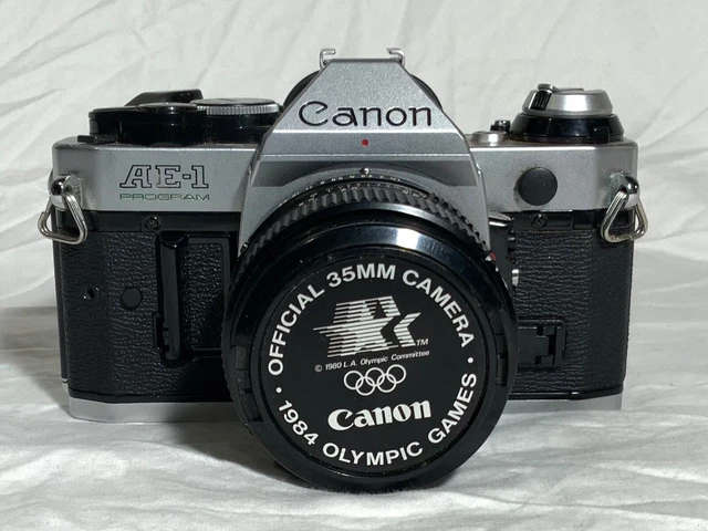 CANON AE-1 PROGRAM 50mm f1.4 Prime Lens 1984 Olympic Games 35mm SLR ...