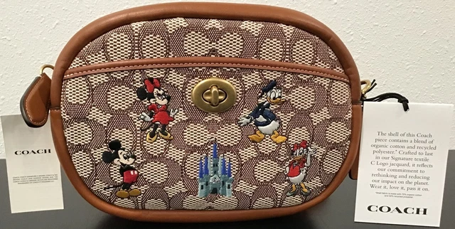 COACH X DISNEY Camera Bag Signature Textile Jacquard Mickey 50th ...