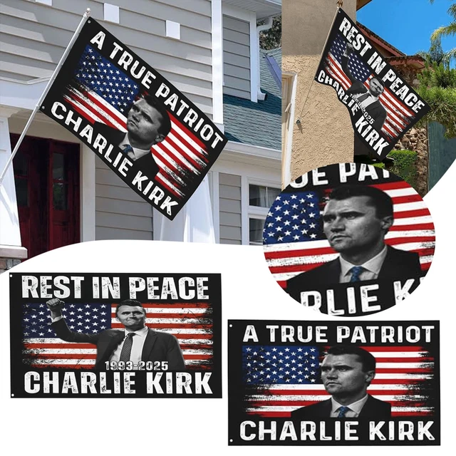 A TRUE PATRIOTT Charlie Kirk flag Charlie October 14 Flags 3x5 Ft Sign ...