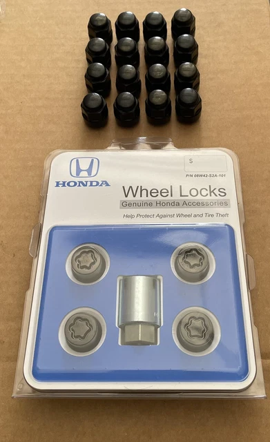 GENUINE HONDA WHEEL Locks Black 08W42-S2A-101 & Set Of 16 Accord Civic ...