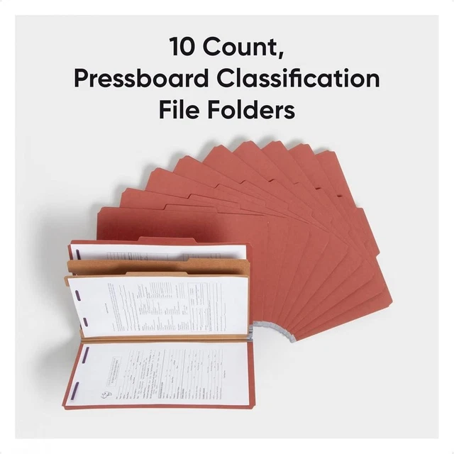 PRESSBOARD CLASSIFICATION FILE Folder with SafeSHIELD Fasteners, 2 ...