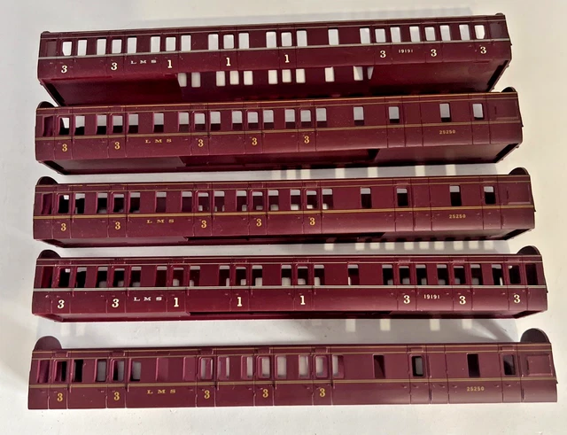 MODEL RAILWAY OO Gauge Maroon Lms Coach Plastic Body Spares X 5 See ...