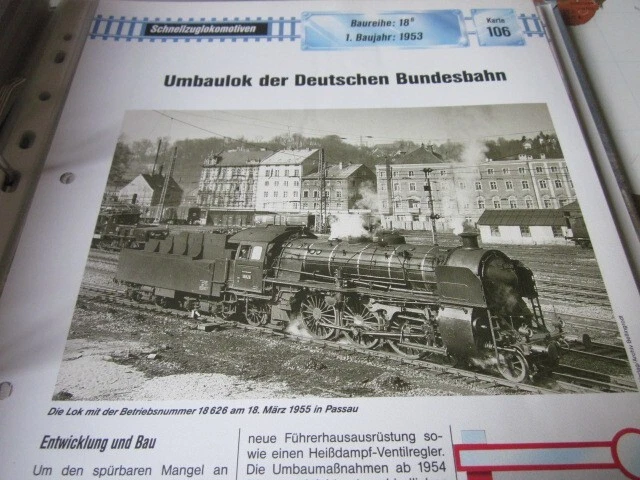 DEUTSCHE DAMPFLOKS MIT Risszeichnung S100 BR 17.10 Umbaulok Kohlestaub ...