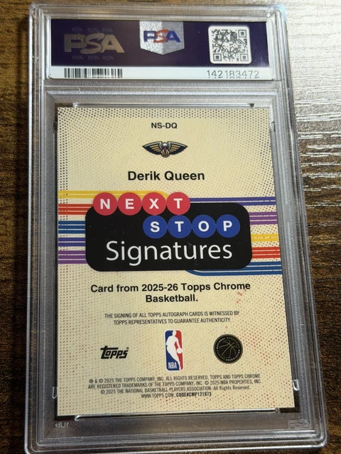 DERIK QUEEN 2025-26 Topps Chrome #NS-DQ RC Next Stop Purple Geo Auto ...
