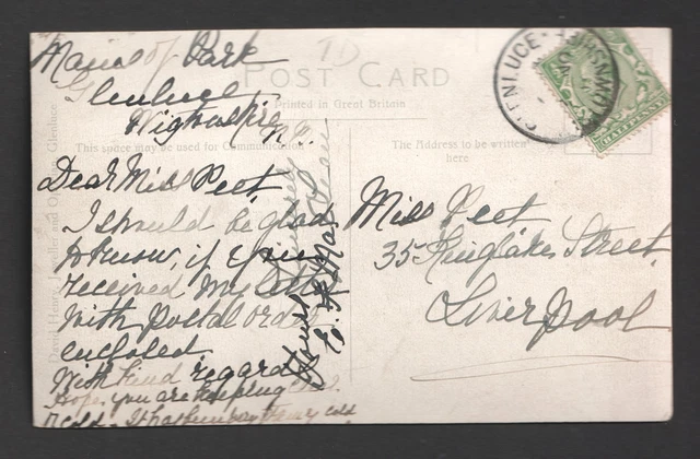 191? KGV GLENLUCE Wigtownshire on Viaduct & River Luce Postcard £1.75 ...